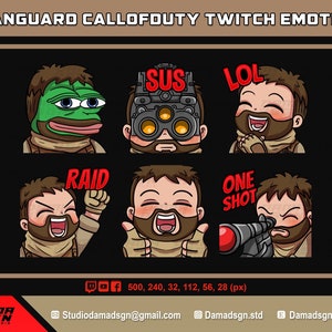 6x Cute Vanguard COD Twitch Emotes Pack Army Emotes - Etsy UK
