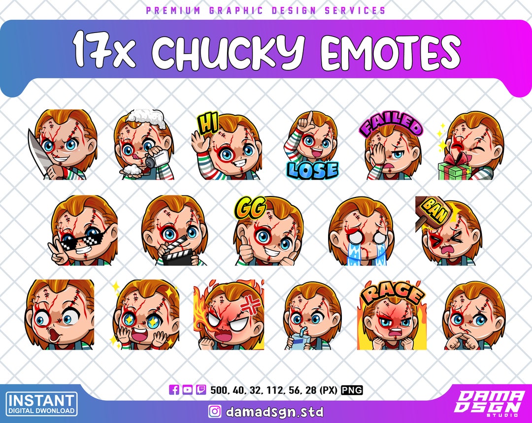 17x Chucky Cute Twitch Emotes Discord Emotes Youtube - Etsy