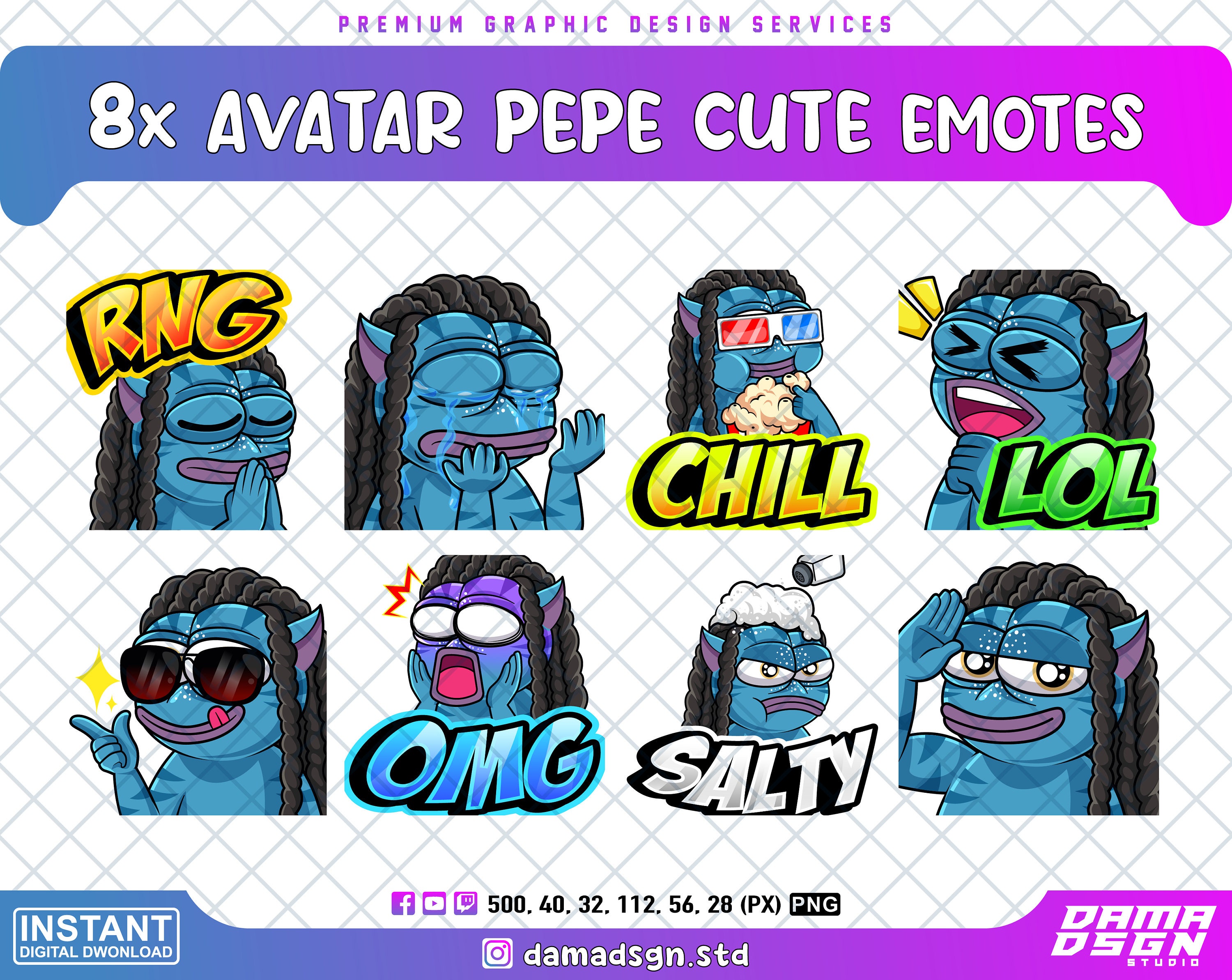 8x Avatar Pepe Cute Twitch Emotes Discord Emotes Youtube - Etsy UK
