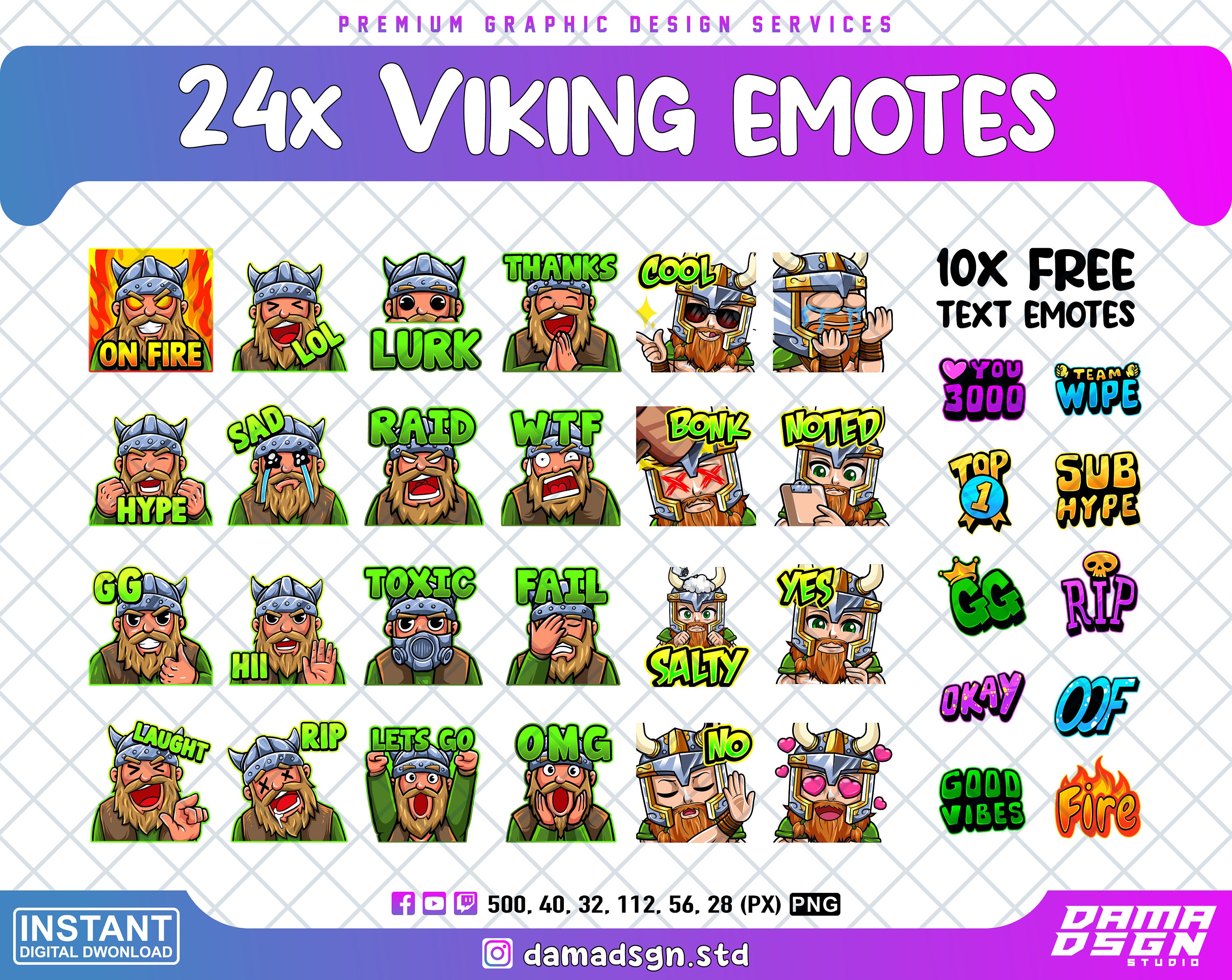 24 VIKING EMOTES Free 10 Text Emotes Twitch Emotes - Etsy Israel