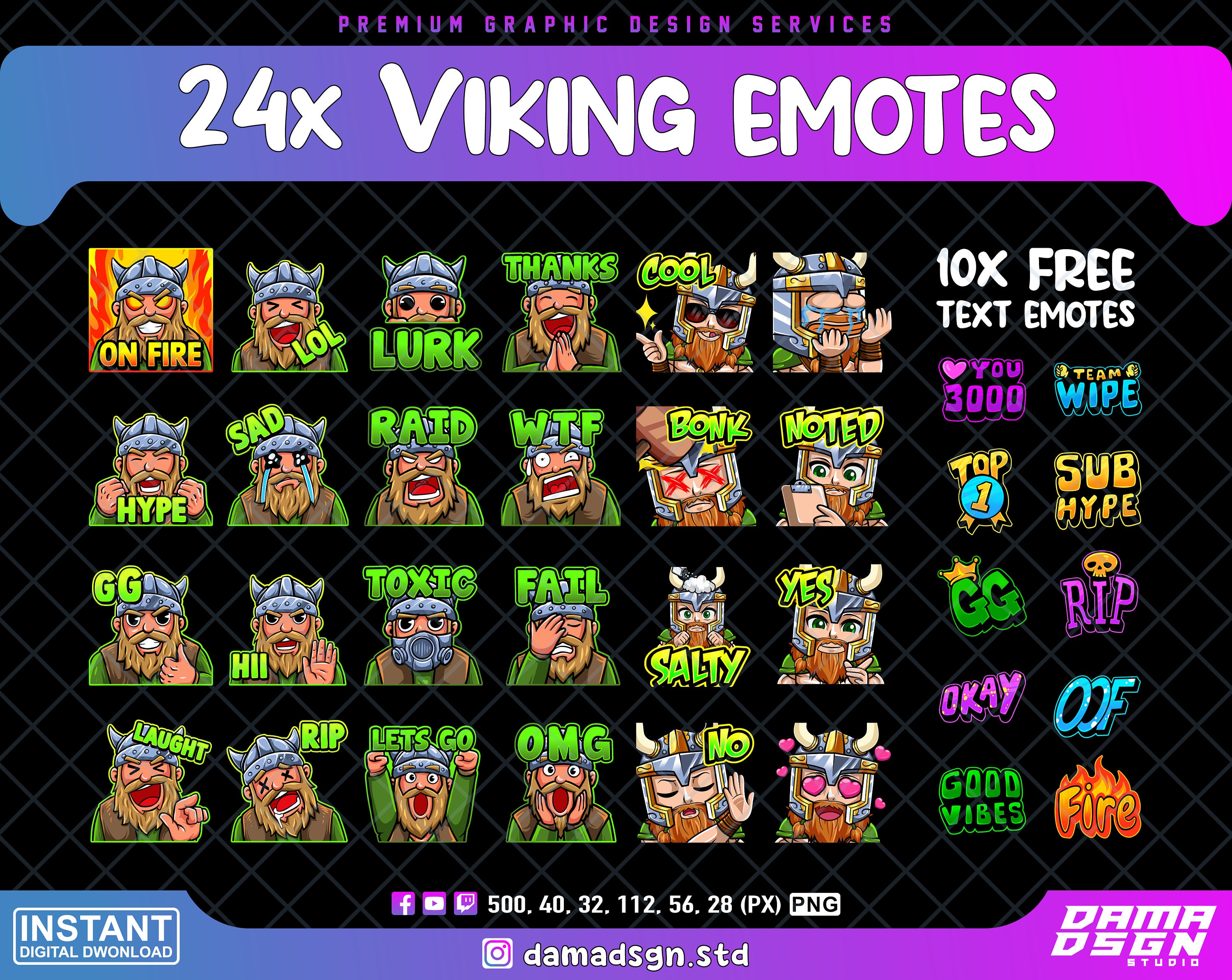 24 VIKING EMOTES Free 10 Text Emotes Twitch Emotes - Etsy Israel