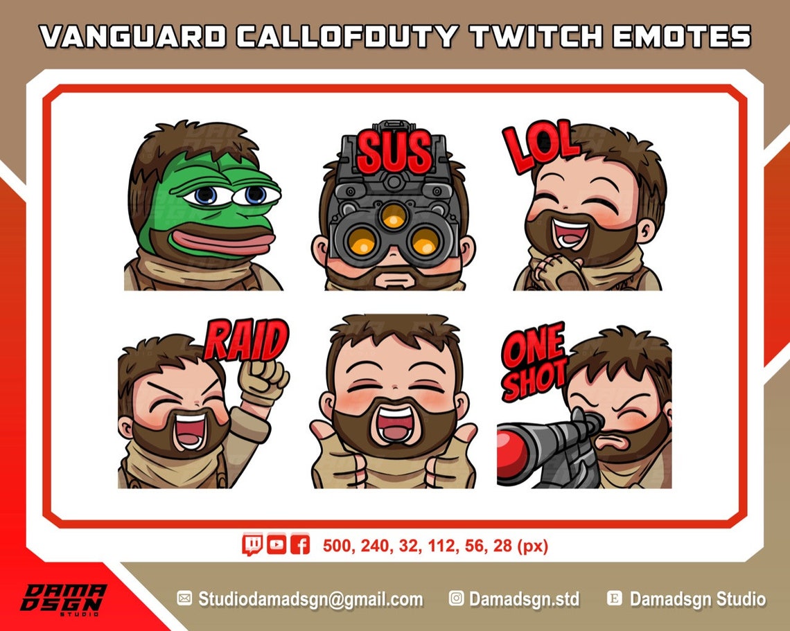 6x Cute Vanguard COD Twitch Emotes Pack Army Emotes - Etsy UK