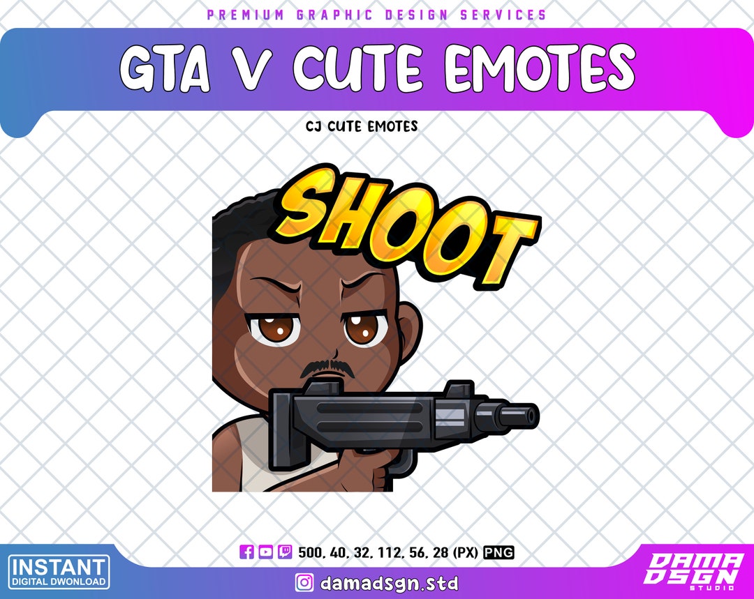 CJ Shoot Cute Twitch Emotes Discord Emotes Youtube Emotes - Etsy