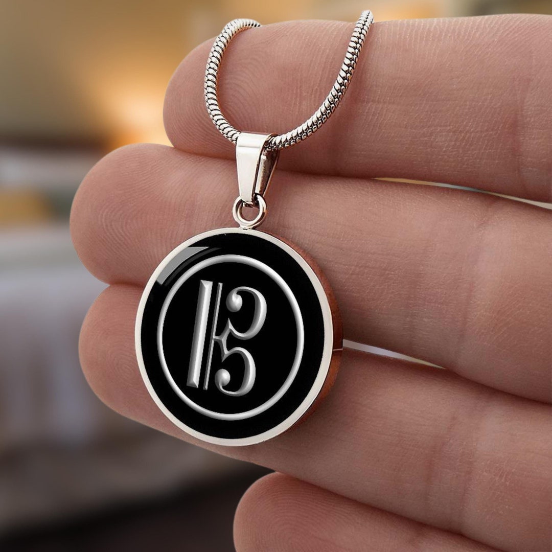 Silver Alto (viola) Clef Pendant Symbol Necklace With Gold or Silver ...