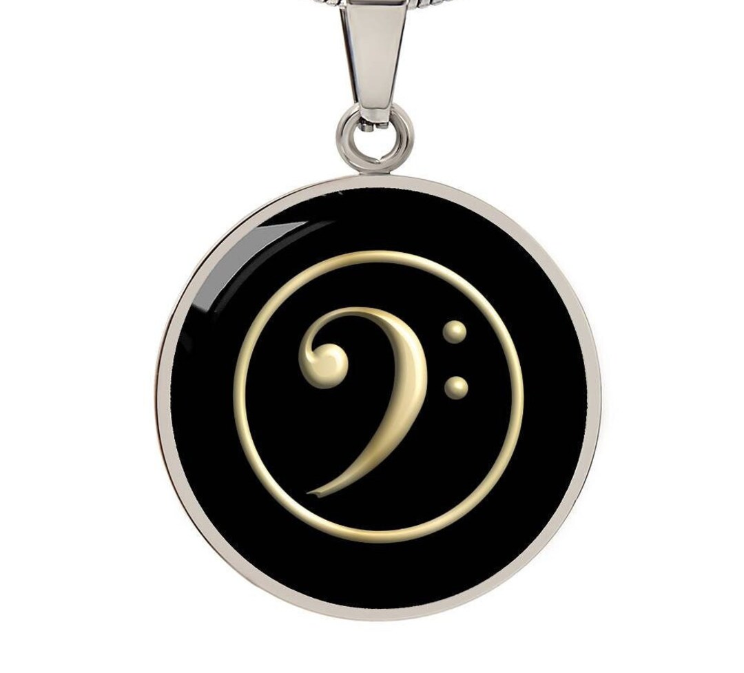 Bass Clef Pendant With Engraving Option Gift for Musicians Bass or ...