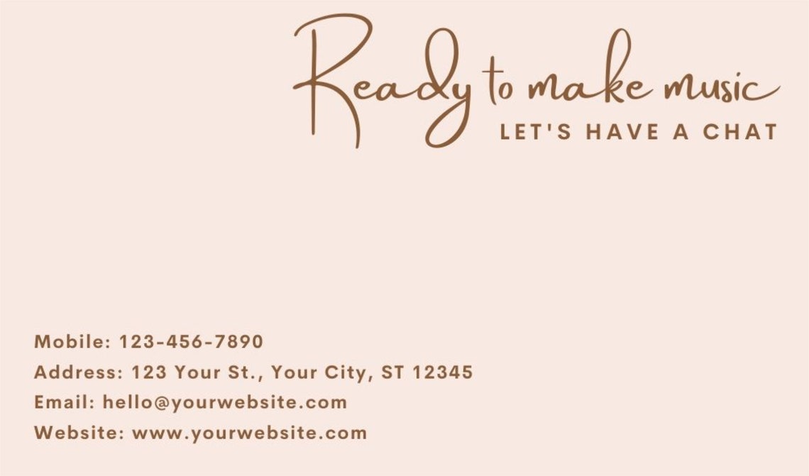Singer-songwriter Signature Logo Business Card - Etsy
