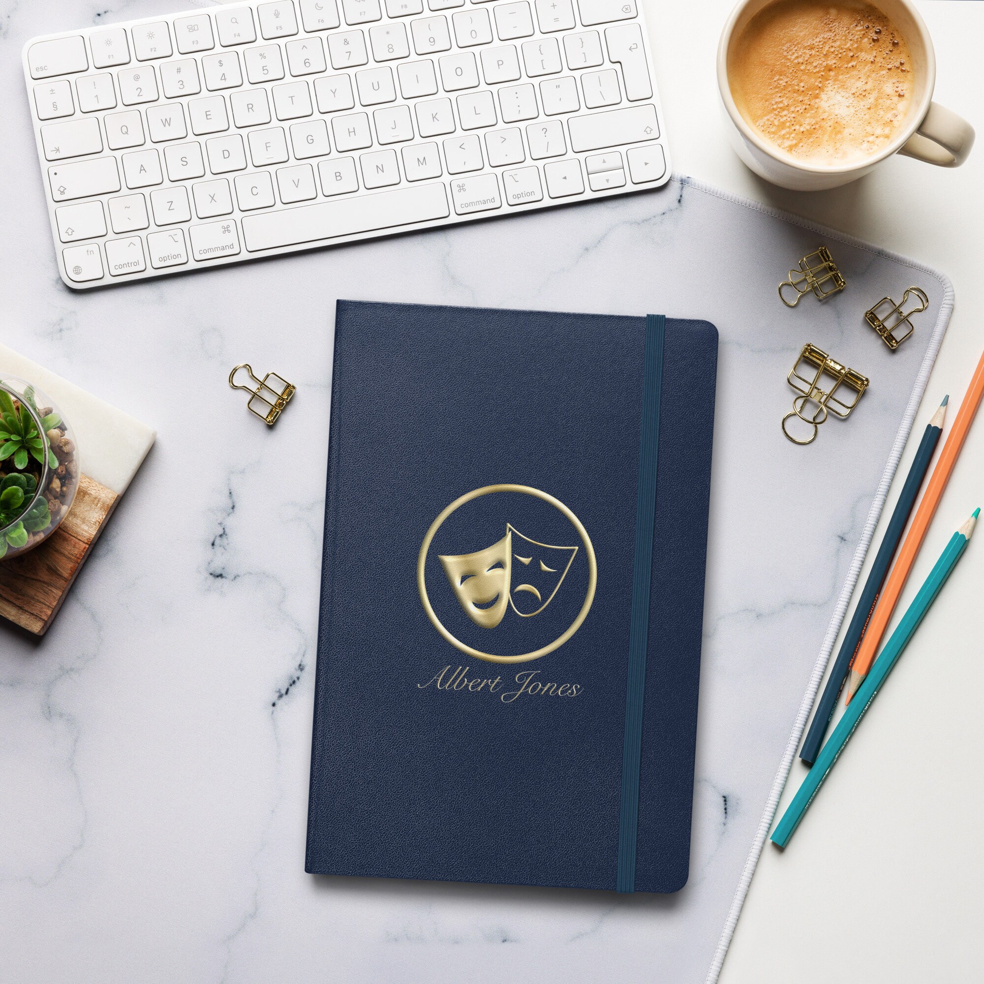 Acting (theater) Symbol Customizable Hardcover Bound Notebook - Gift ...