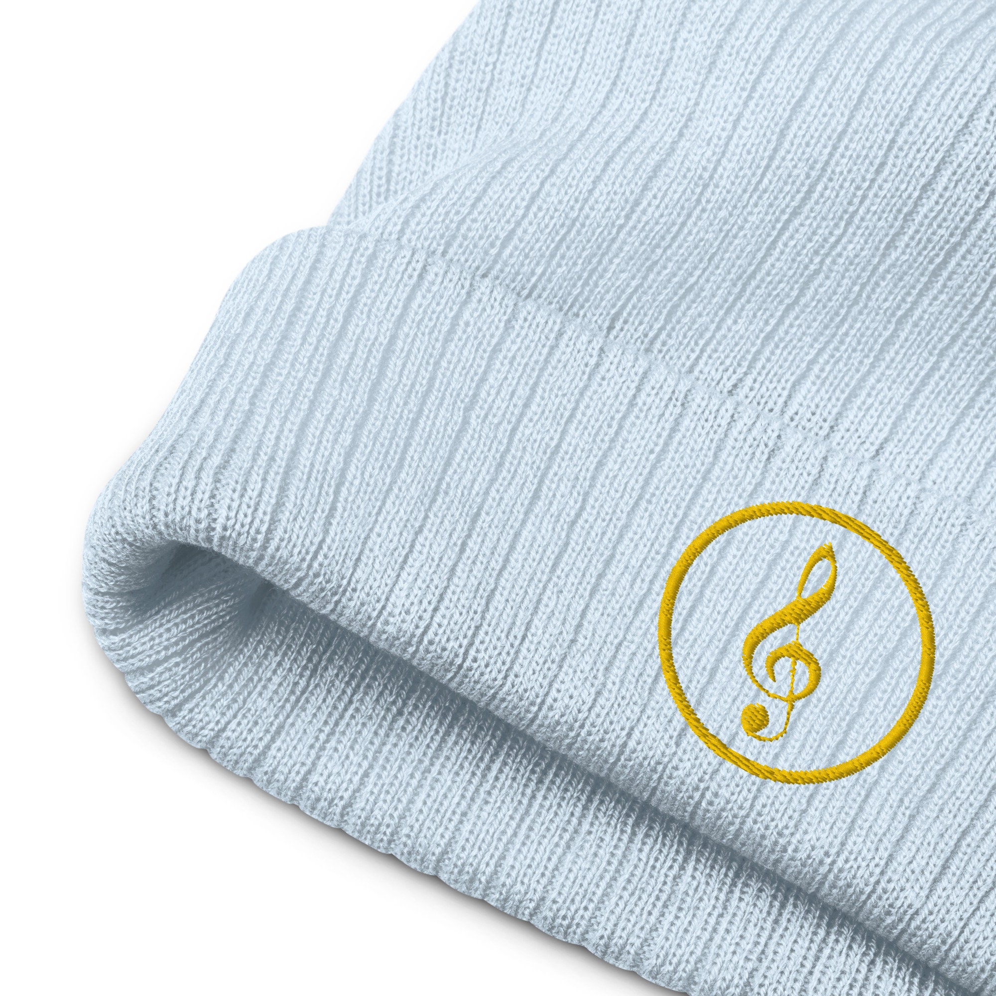 Yellow Treble Clef Symbol Ribbed Eco Friendly Knit Beanie - Etsy