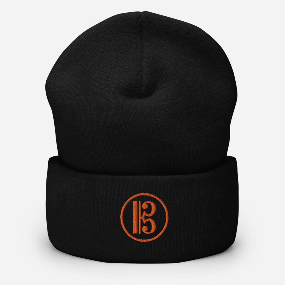 Alto (viola) Clef Orange Music Symbol Embroidered Cuffed Beanie, Gift ...