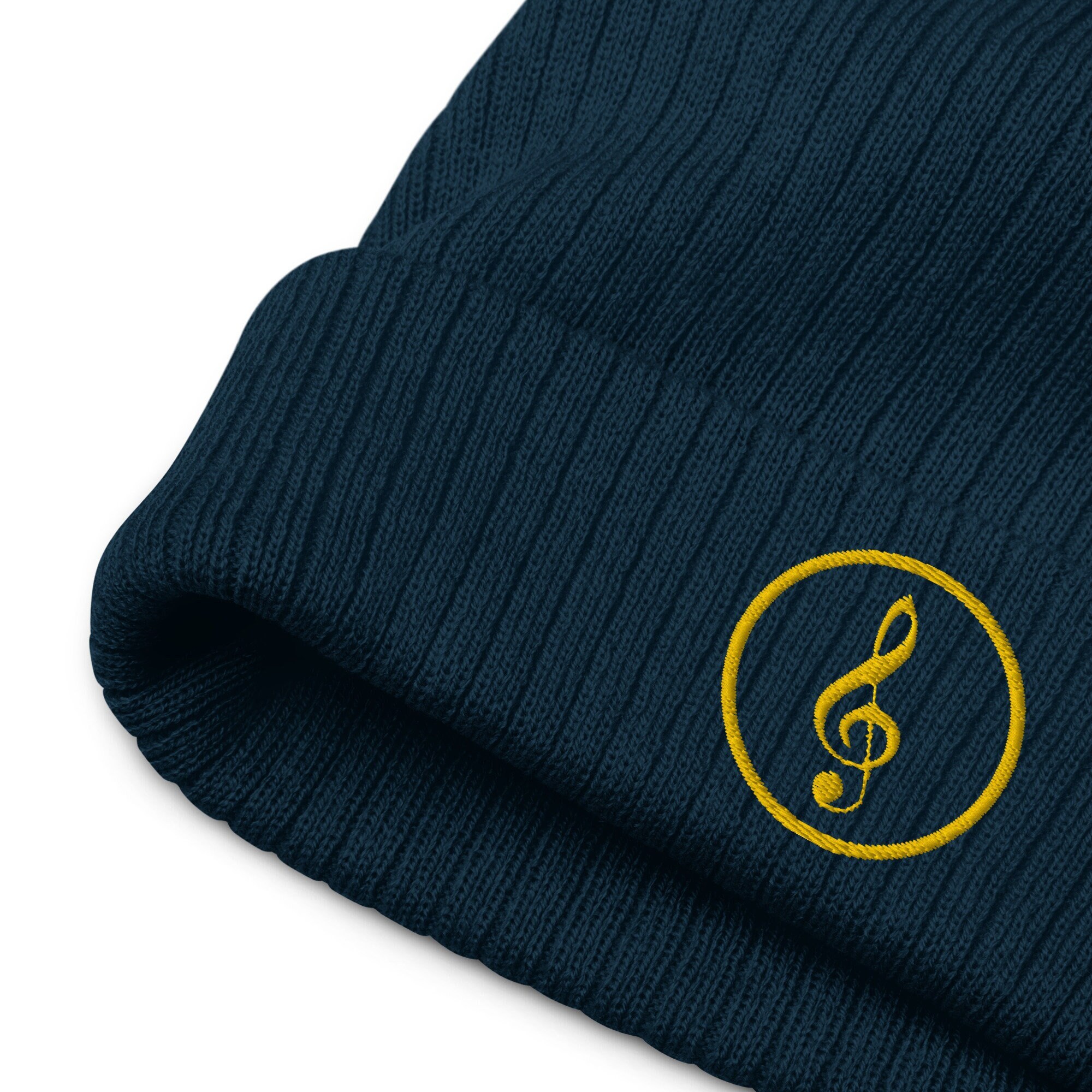 Yellow Treble Clef Symbol Ribbed Eco Friendly Knit Beanie - Etsy