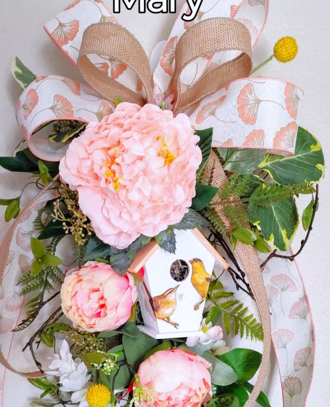 Spring Large Front Door Teardrops, Large Spring Floral Teardrop Swag ...