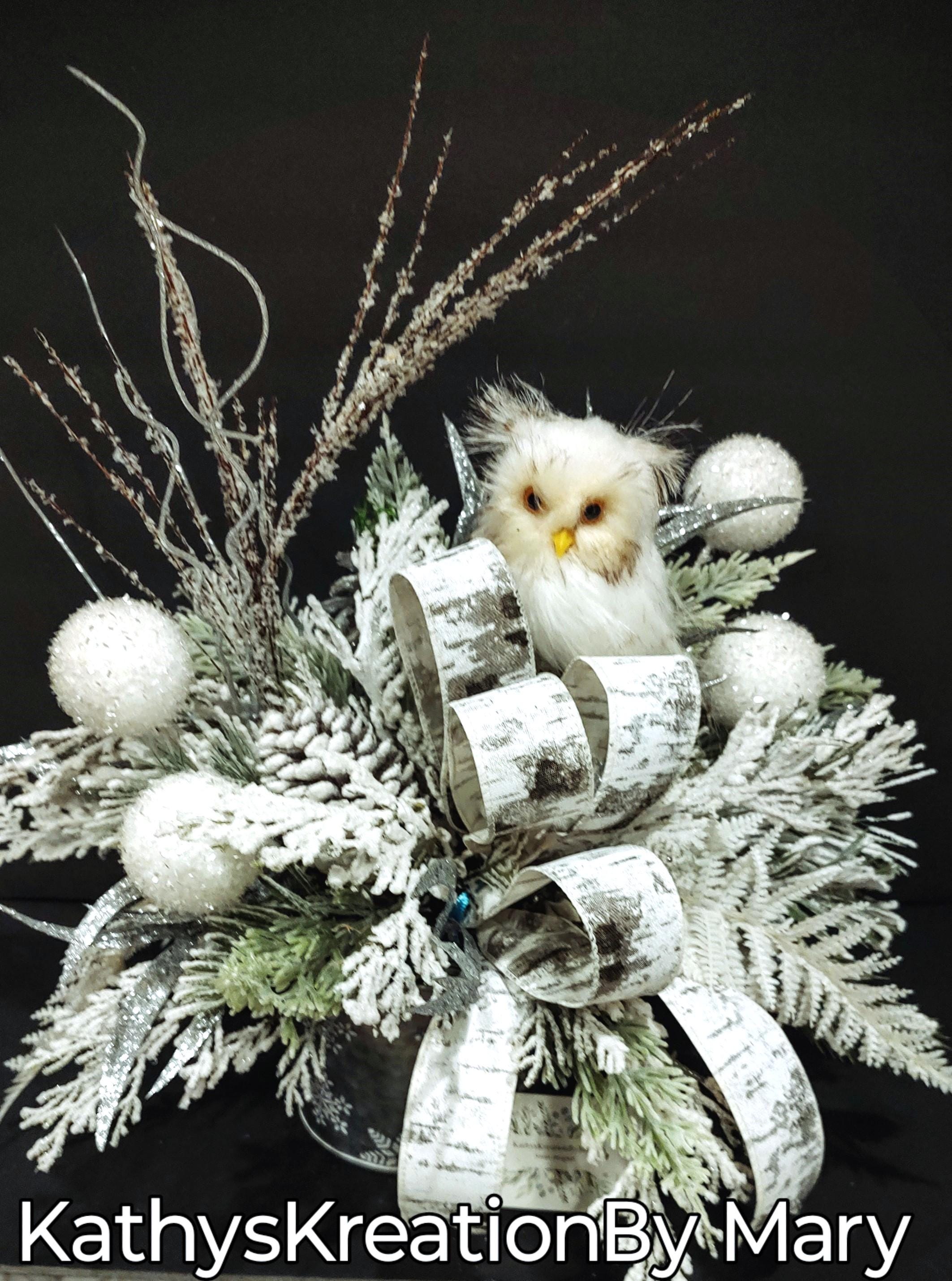 Christmas Winter Snowy Centerpieces, Winter Centerpieces , Winter Table ...