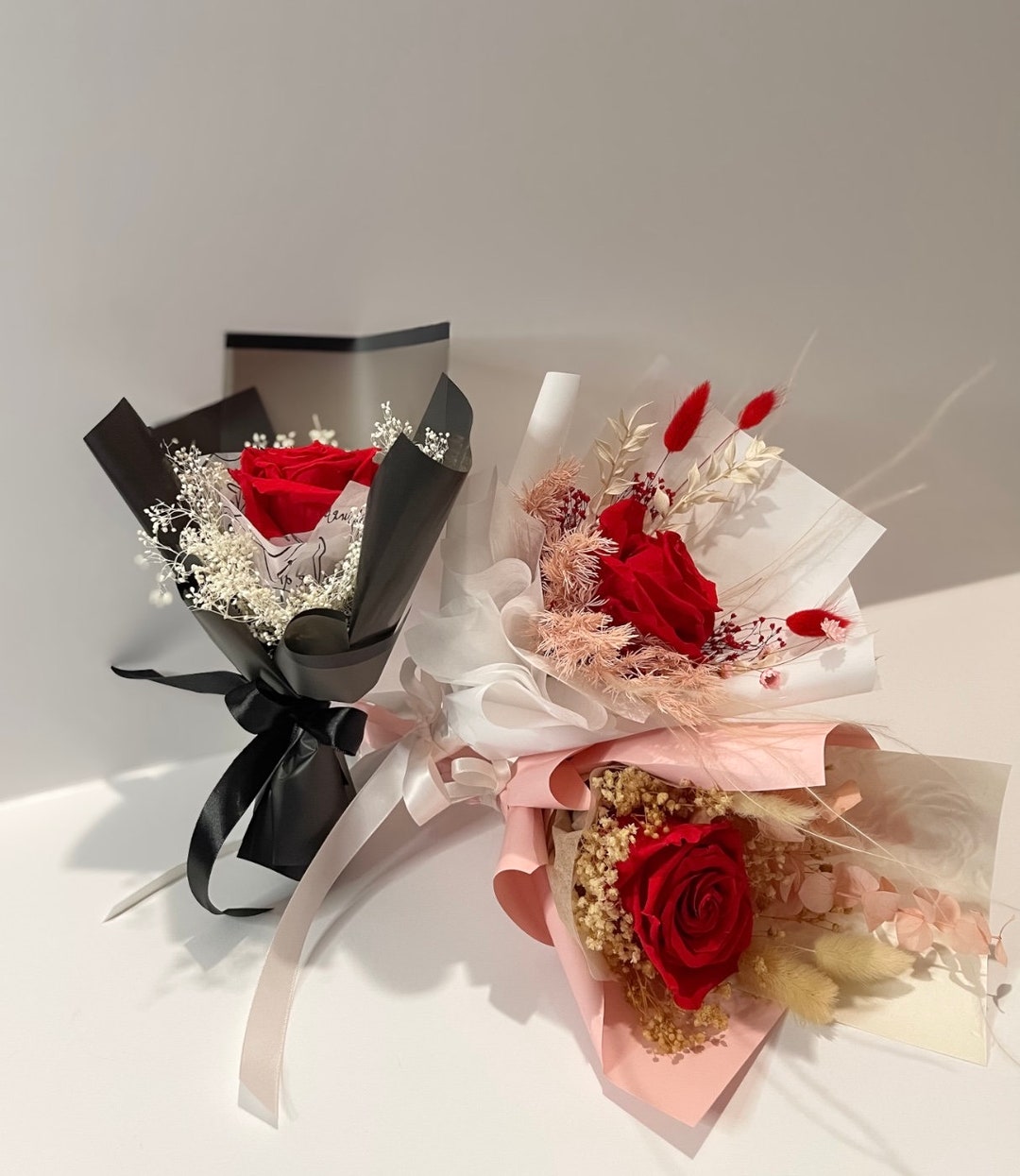 Preserved Rose Bouquet Eternal Rose Dried Flowers Bridesmaids Gift ...