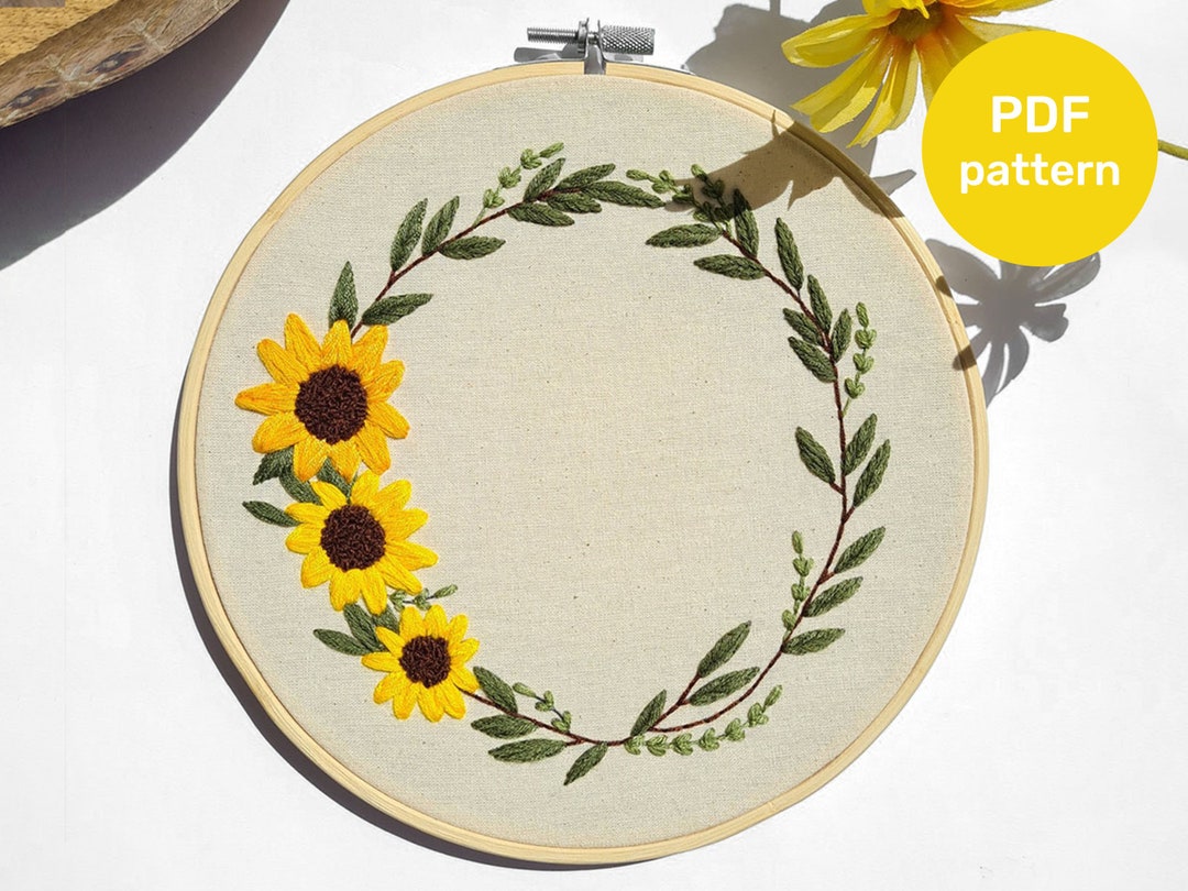 Sunflower Embroidery Pattern/pdf Pattern/beginner Embroidery Pattern ...