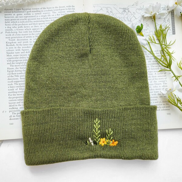 Hand Embroidered Beanie - Etsy