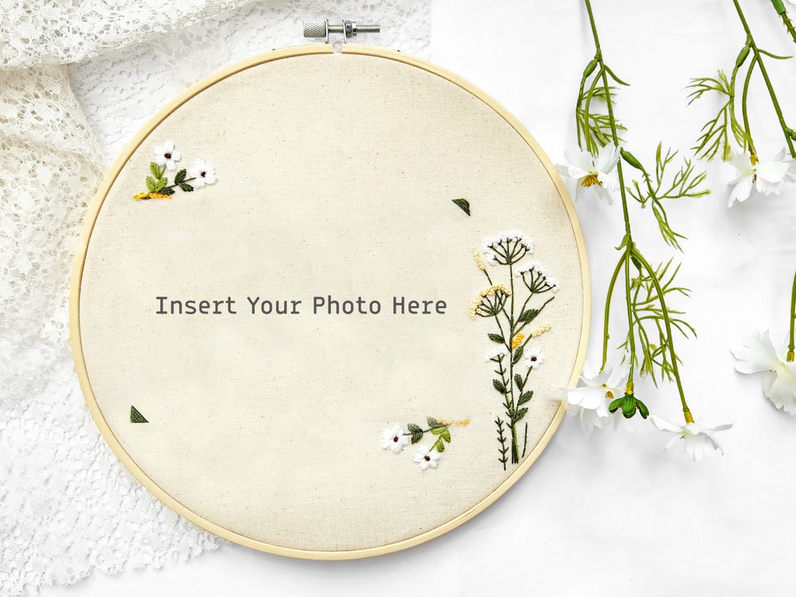 Custom Hand Embroidery Photo Frame, Botanical Embroidery, Wedding Gifts ...