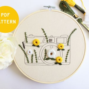 Camera Embroidery Pattern/pdf Pattern/beginner Embroidery Pattern Pdf ...