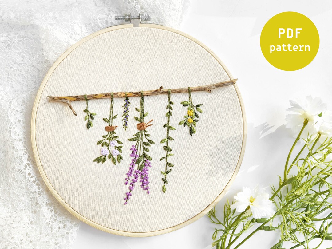 Flowers Branch Embroidery Pattern /pdf Pattern/beginner Embroidery ...