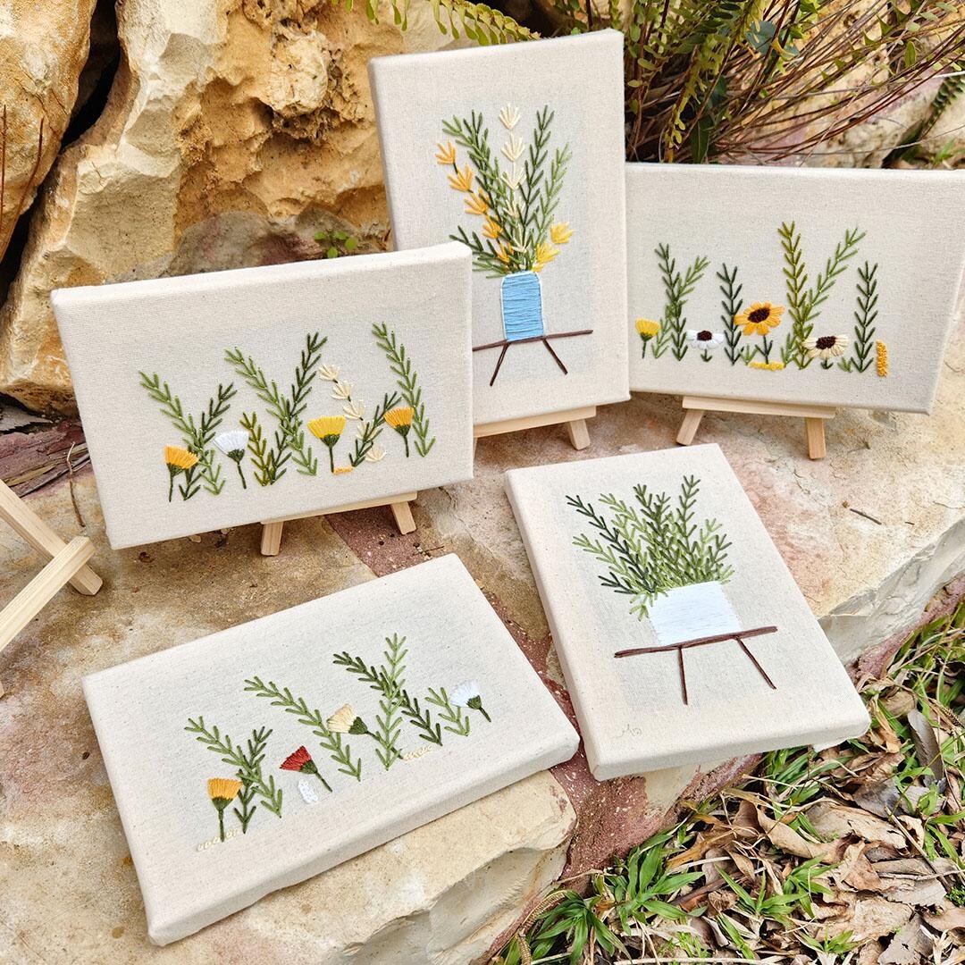 5 Beautiful Hand Embroidered Artworks. the Perfect Passover Gift. Pack ...