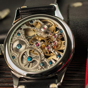 Skeleton Watch Handmade Watch Marriage Watch Steampunk Watch Mens ...