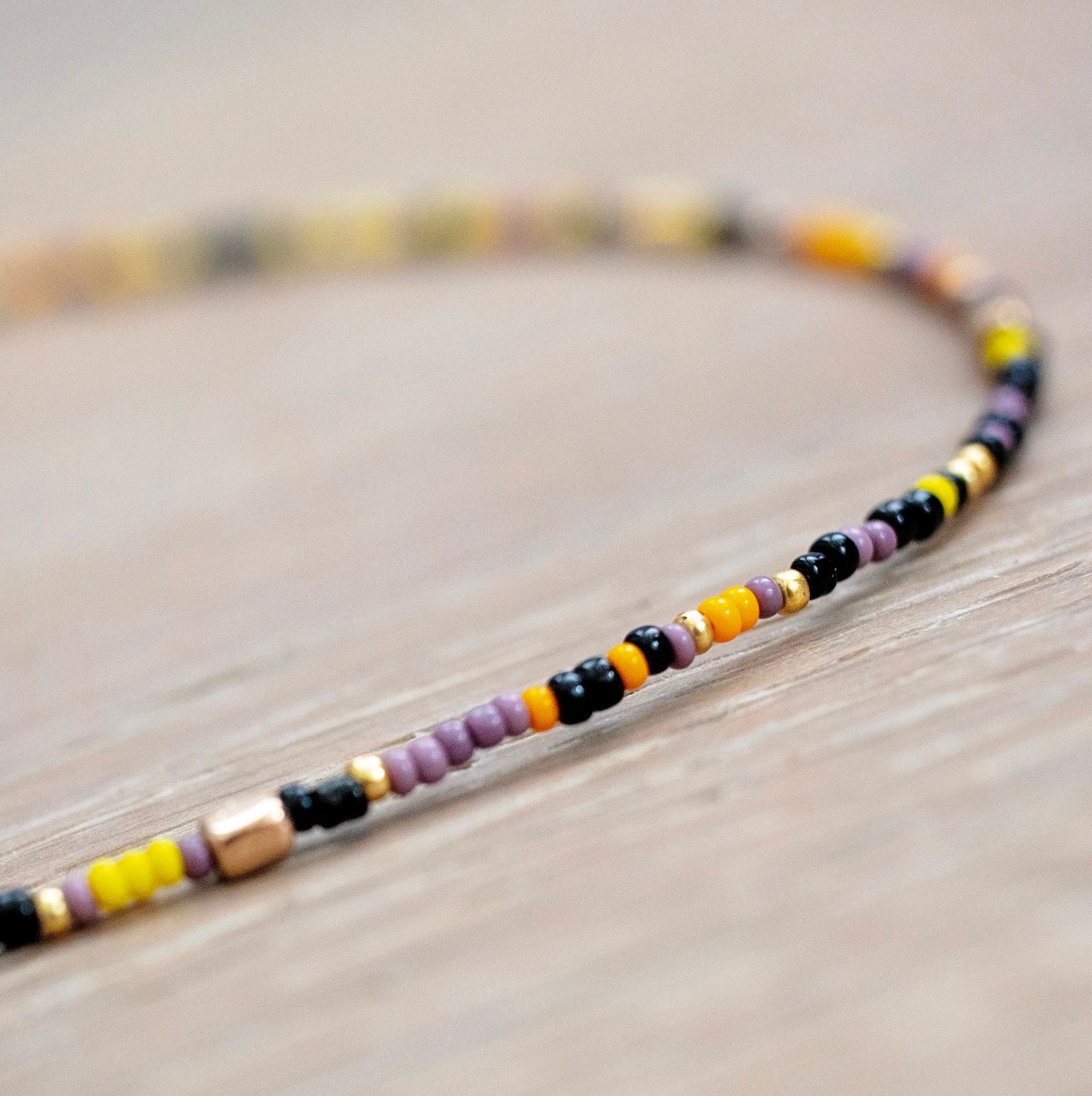 Halloween Necklace Fall Necklace Seed Bead Necklaces for - Etsy