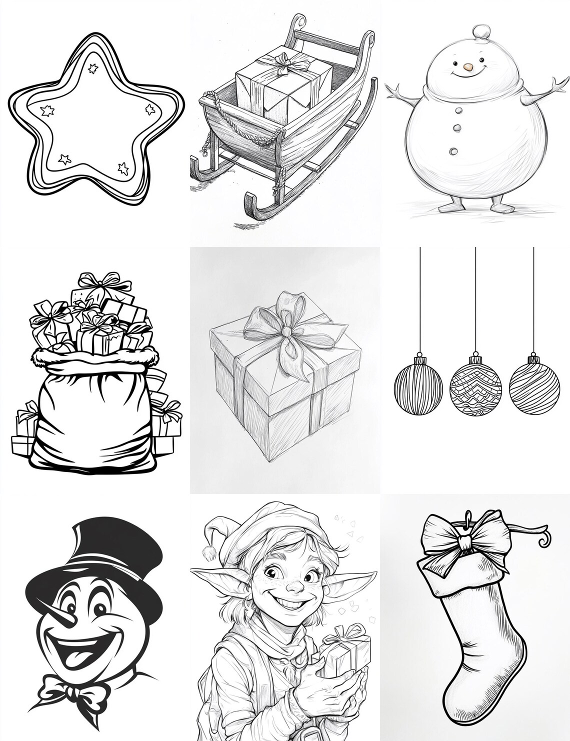 Christmas and Winter-themed Coloring Book | 35 Unique Festive ...