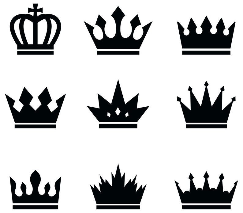 Crown Vector Graphics, Vector Pictures, Vector Silhouette - Etsy