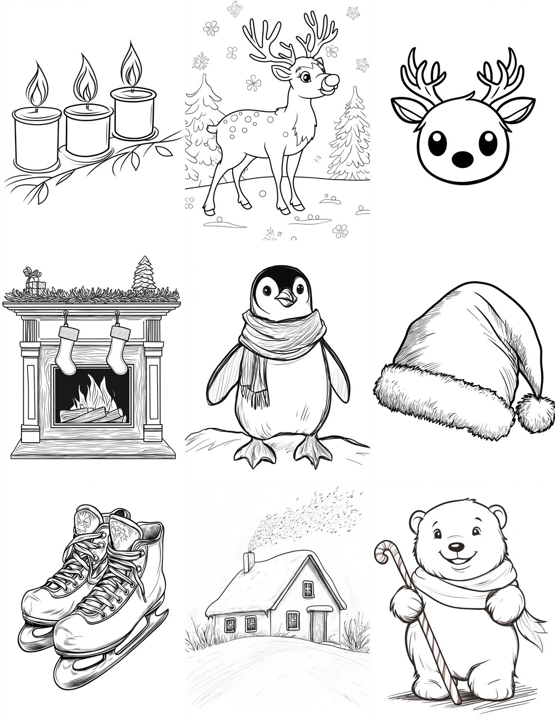 Christmas and Winter-themed Coloring Book | 35 Unique Festive ...