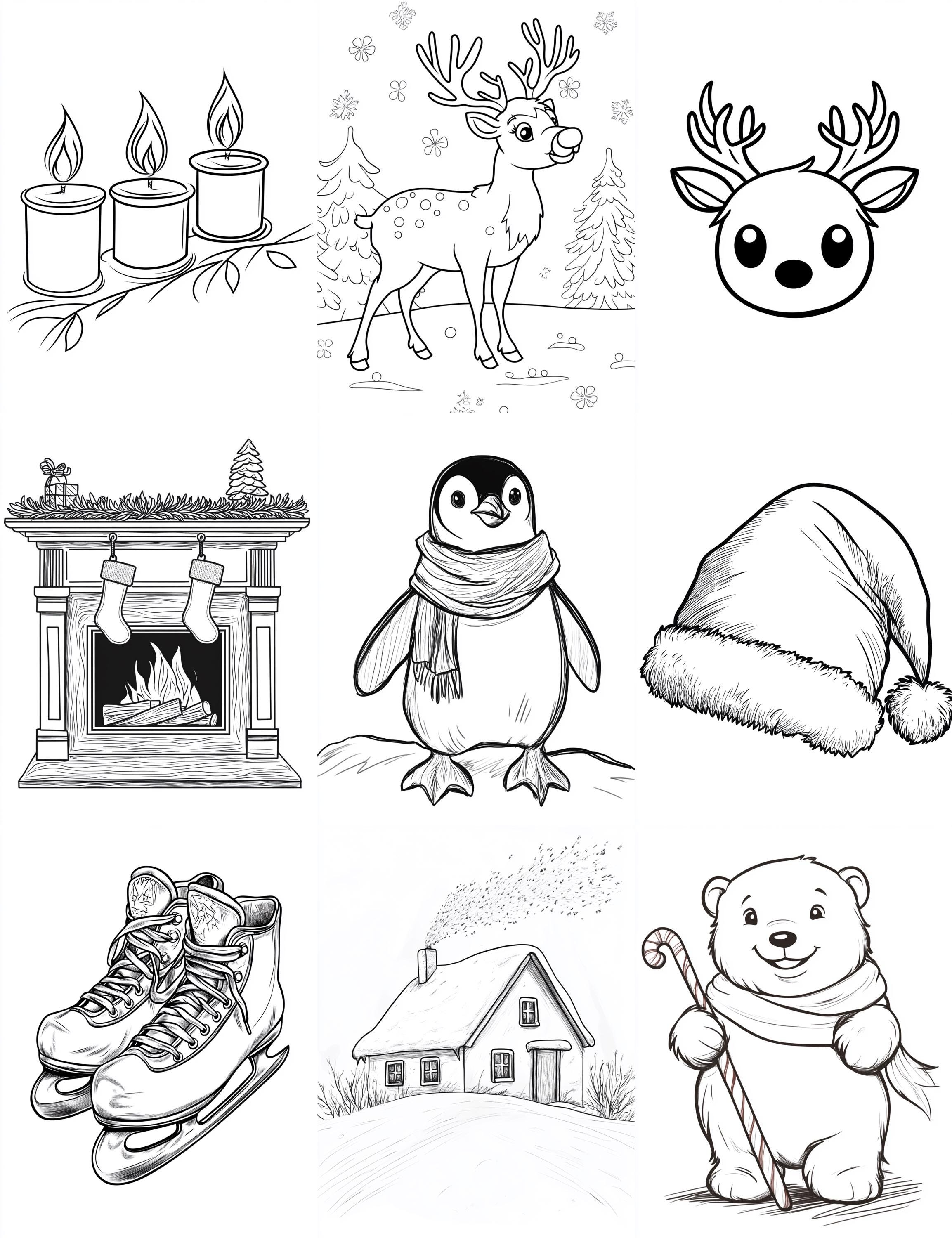 Christmas and Winter-themed Coloring Book | 35 Unique Festive ...