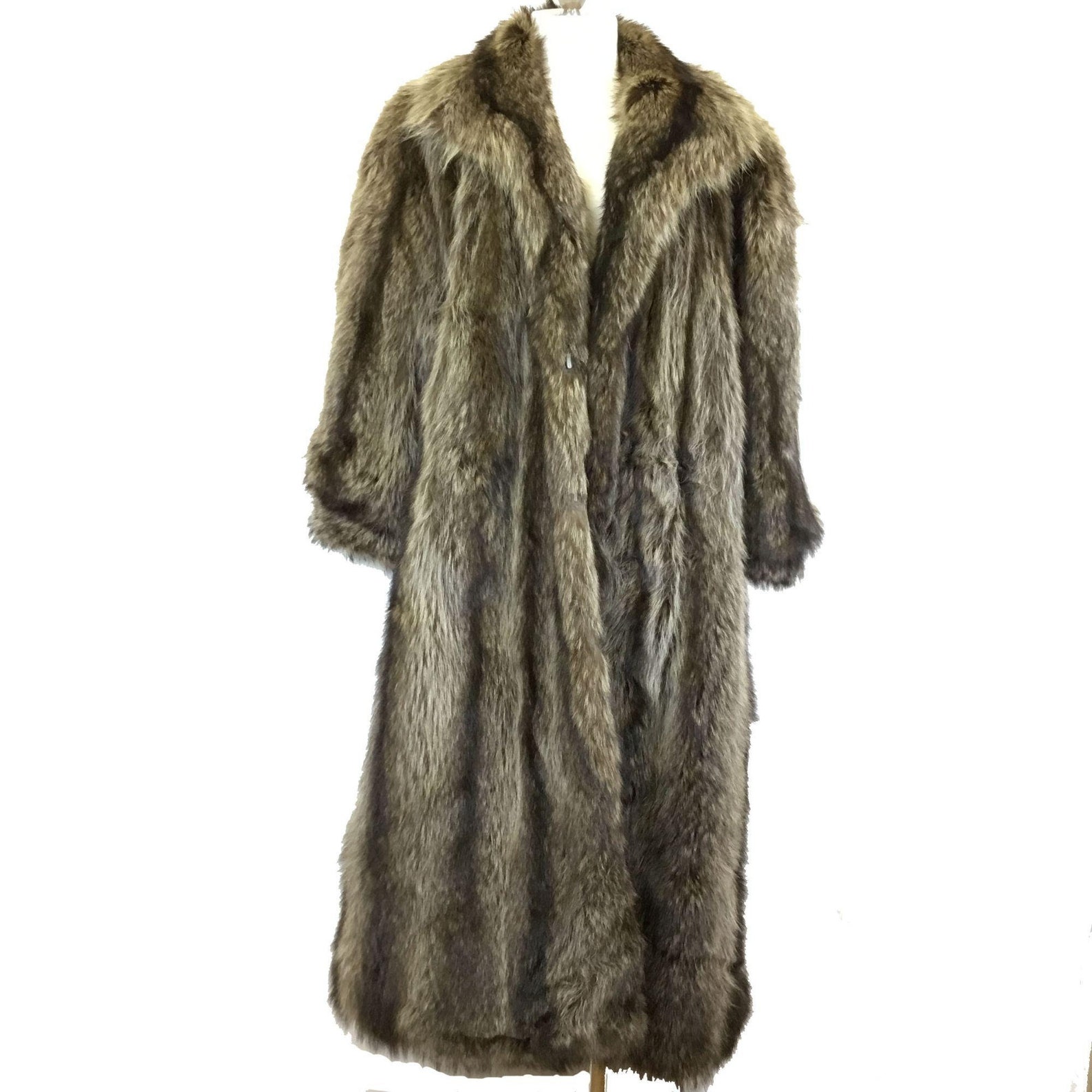 Maple Furriers Illinois Vintage 1970s Fox Fur Long Coat | Etsy