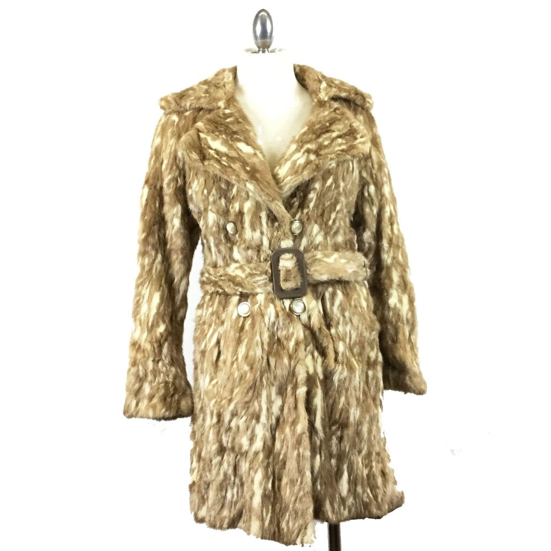Vintage 1940s-50s Light Brown Mink Fur Belted Long Coat Moran Furs - Etsy