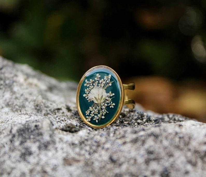 Wild Carrot Ring Dried Flower Ring Women Jewelry Gold Ring - Etsy