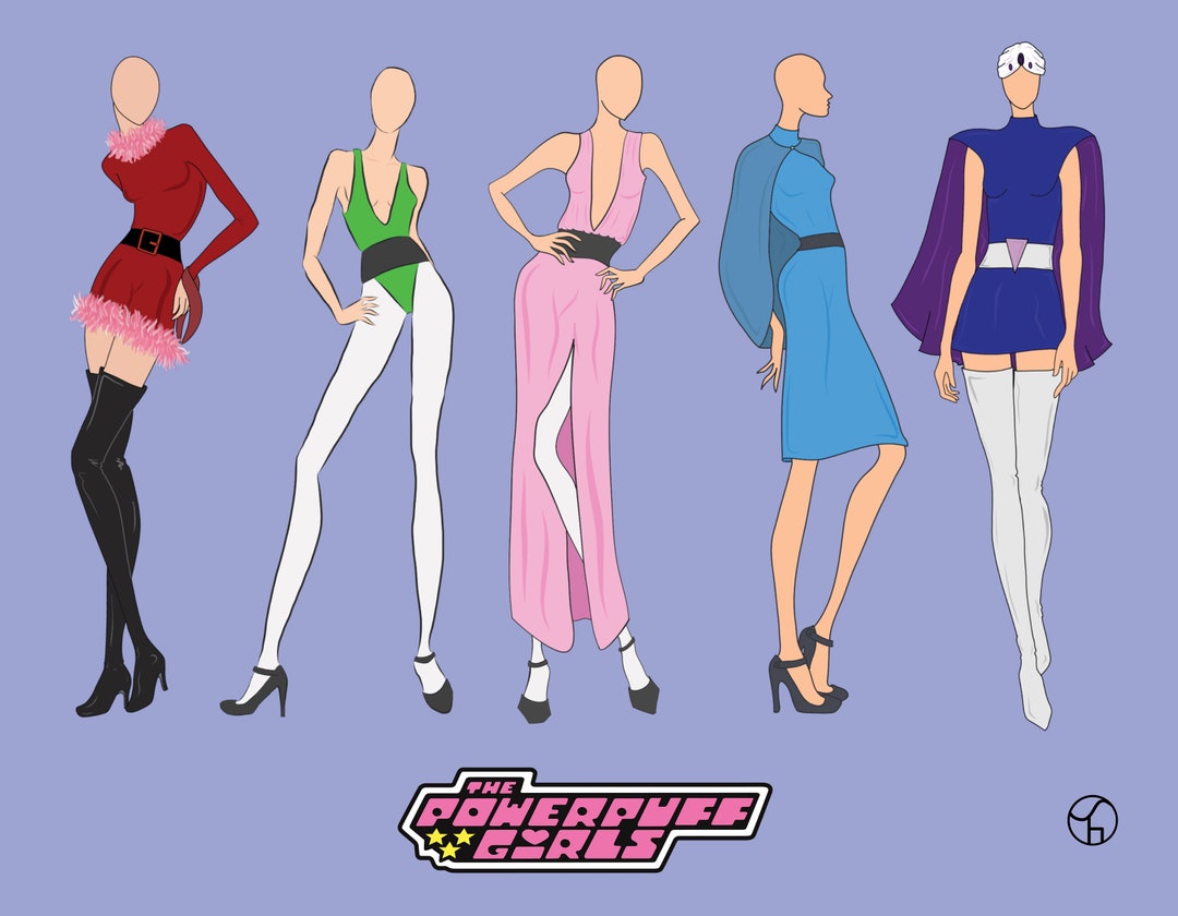 Art Print | Powerpuff Girls Fashion Print 8.5 X 11 (88lb. Red River ...