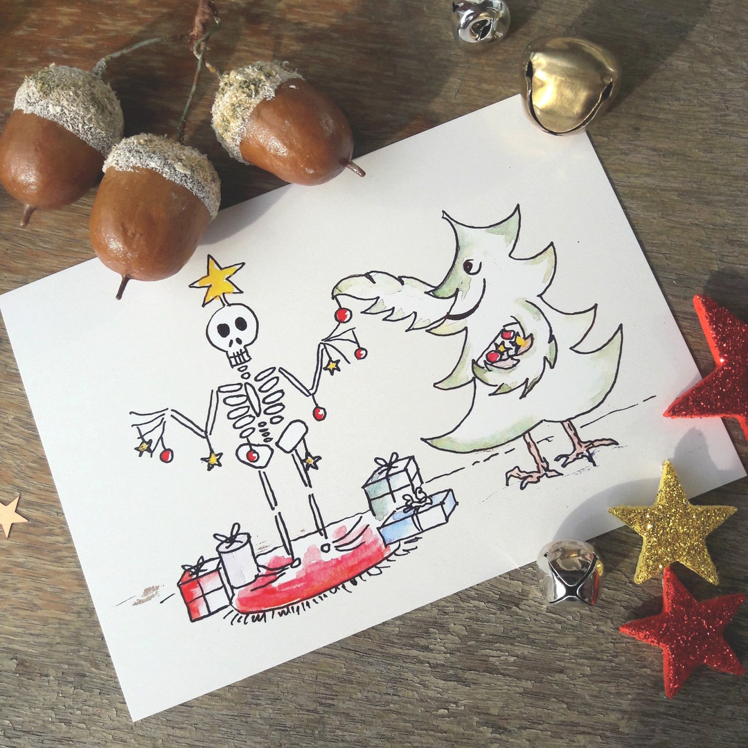 Satire Christmas Card - Funny Postcard for Christmas - Cartoon ...