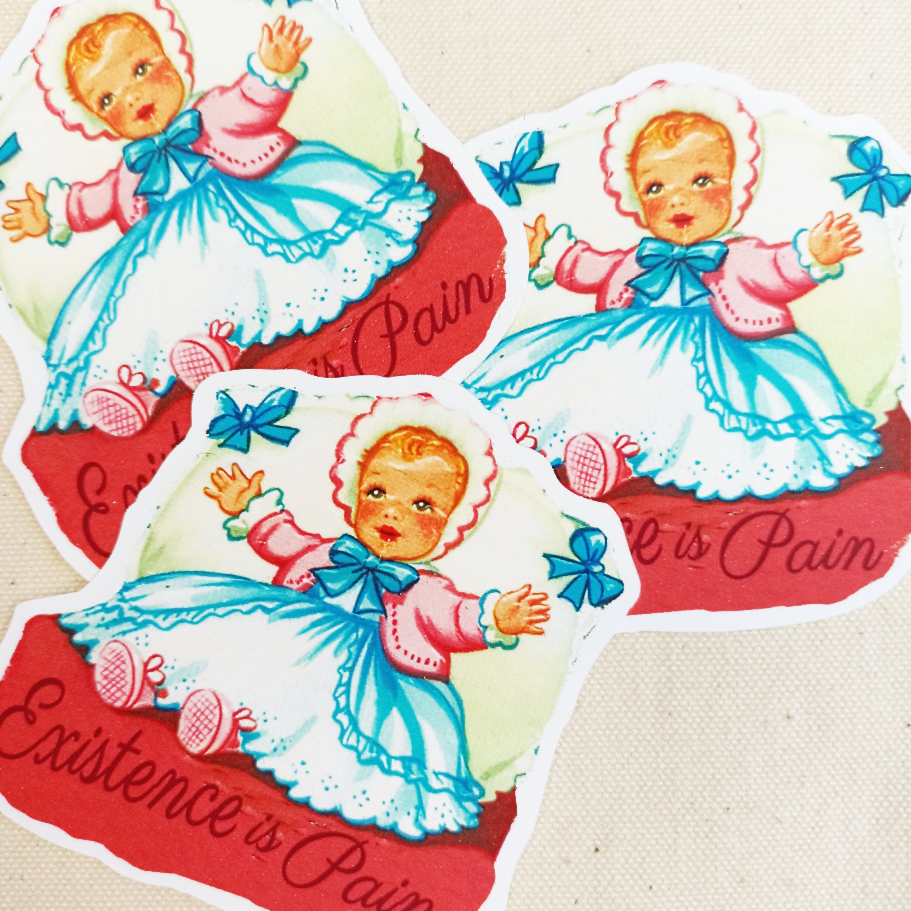 Meme Sticker Existence is Pain Handmade Weird Sticker - Etsy