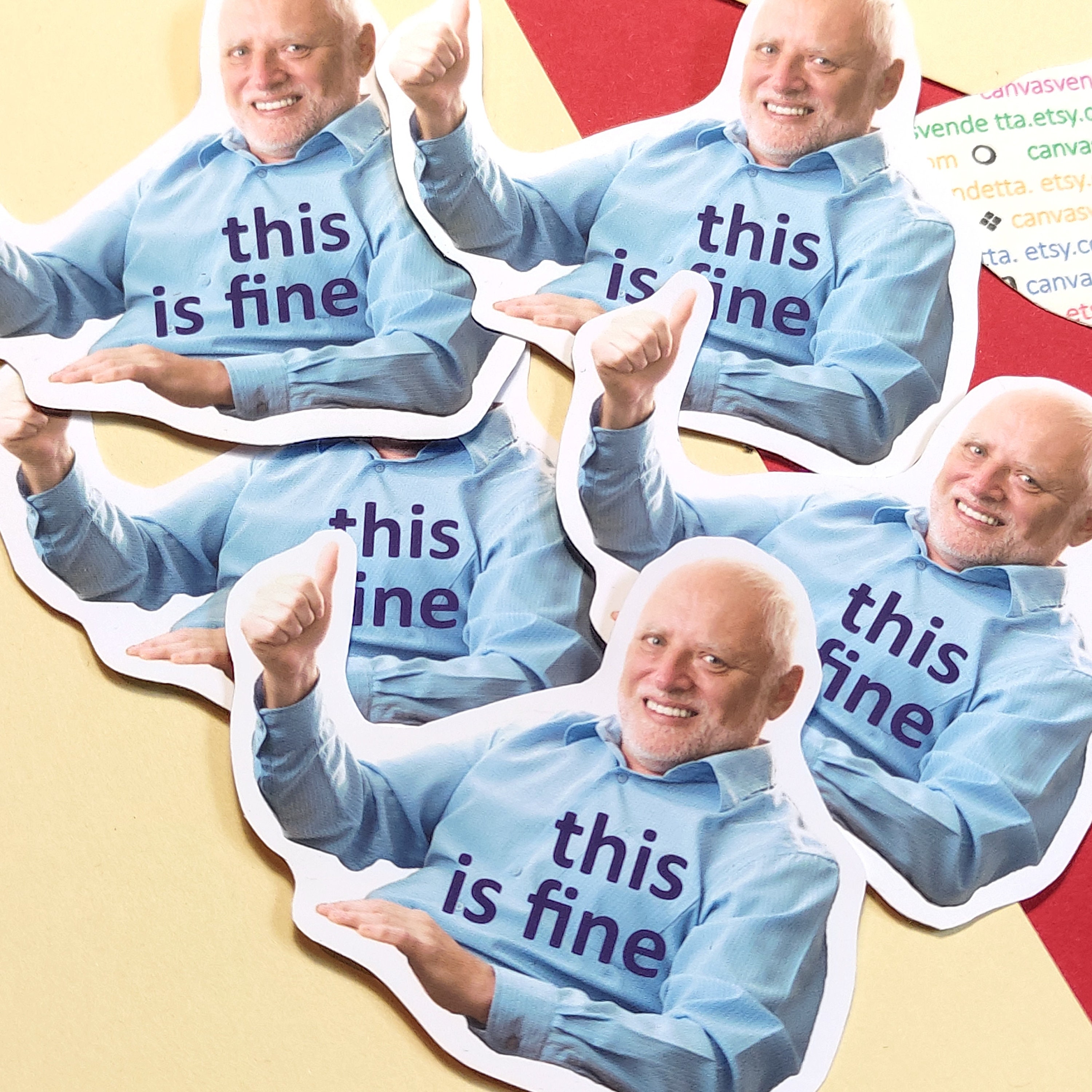 Meme Sticker This is Fine Harold Handmade Weird Sticker - Etsy