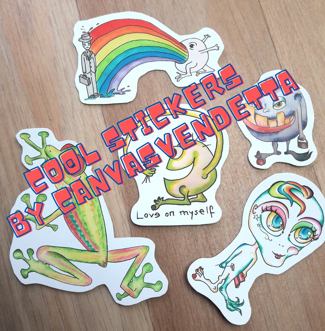 Rainbow Birthday Card - Happy Birthday, Freak - Cool Postcard - Drawn ...