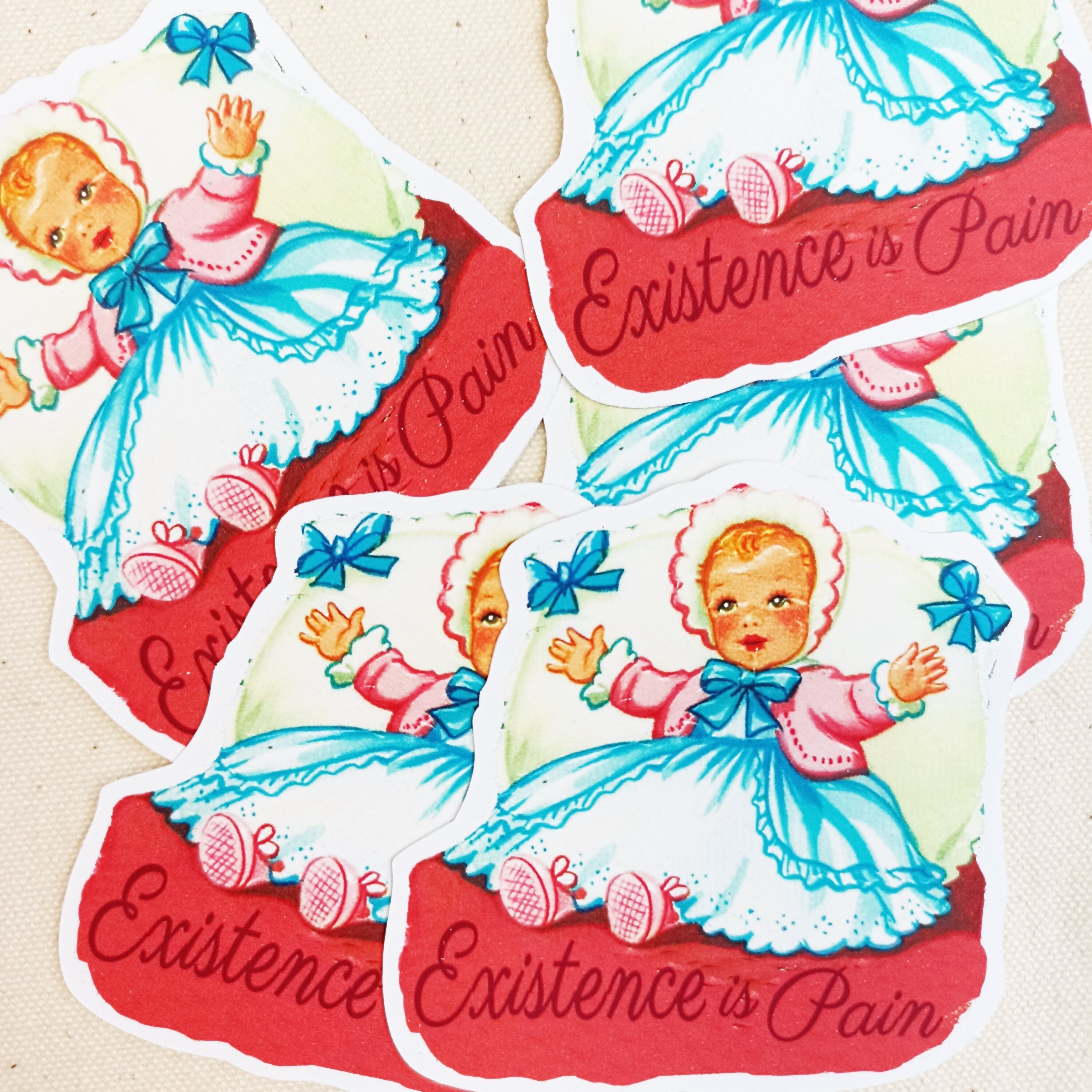 Meme Sticker Existence is Pain Handmade Weird Sticker - Etsy