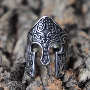 Highly Detailed Spartan Gladiator Centurion Helmet Ring Mens Womens ...