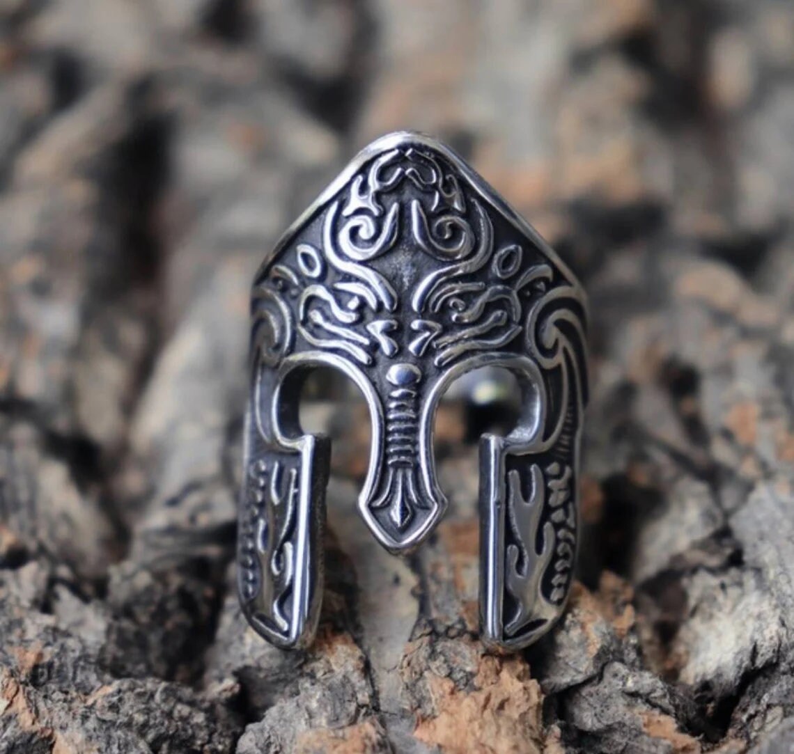 Highly Detailed Spartan Gladiator Centurion Helmet Ring Mens Womens ...