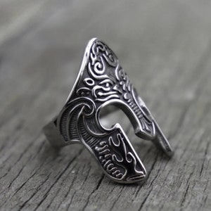 Highly Detailed Spartan Gladiator Centurion Helmet Ring Mens Womens ...