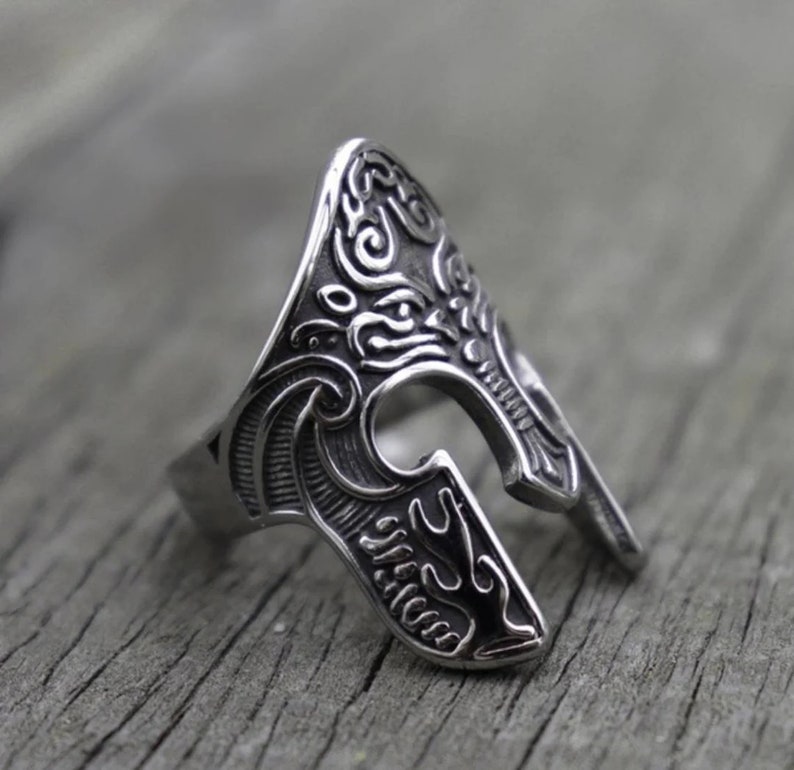 Highly Detailed Spartan Gladiator Centurion Helmet Ring Mens Womens ...