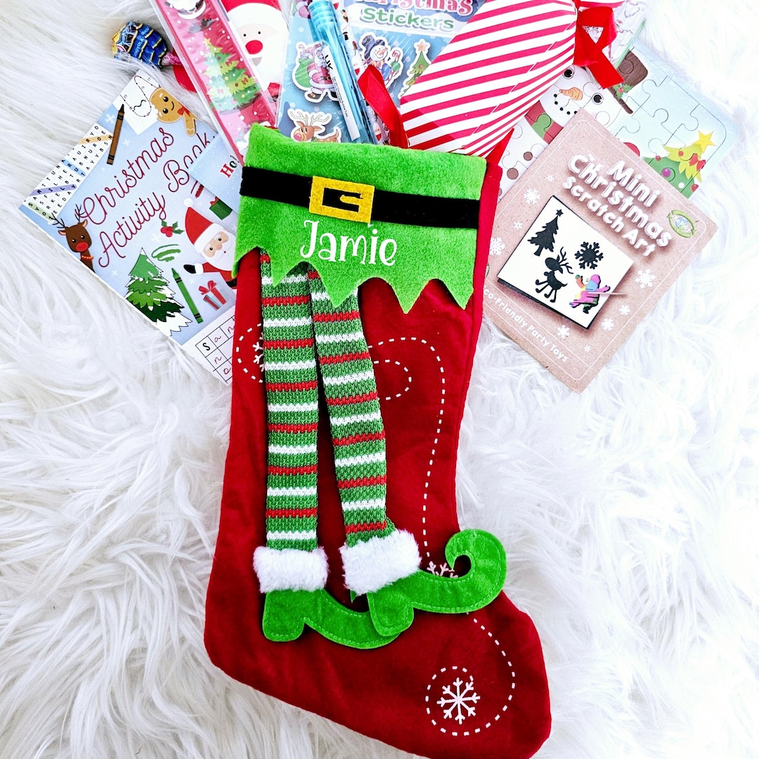Personalised Pre-filled Elf Stocking - Etsy