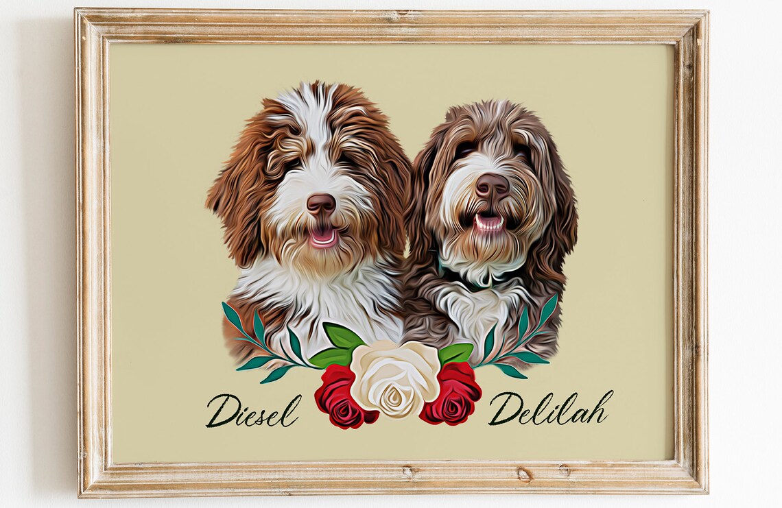 Custom Pet Portrait Dog Memorial Custom Pet Art Pet - Etsy