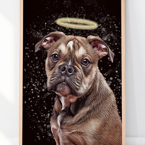 Custom Pet Portrait in Memory of Dog Pet Personalized Gift for Pet ...
