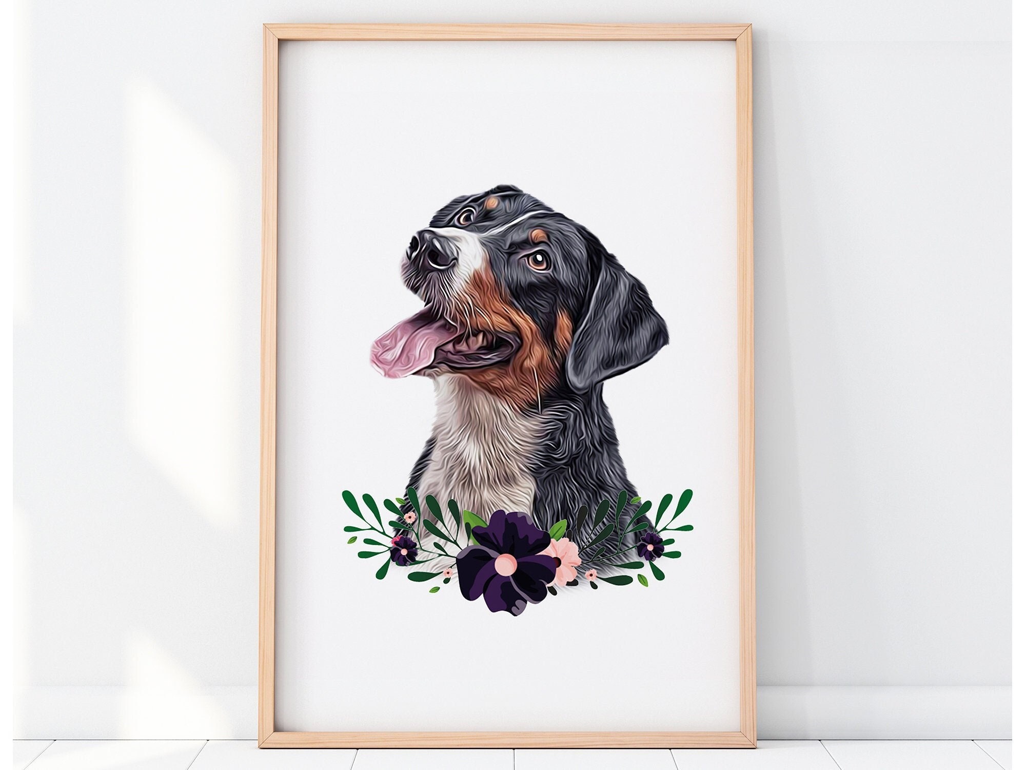 Custom Pet Portrait Dog Memorial Custom Pet Art Pet - Etsy