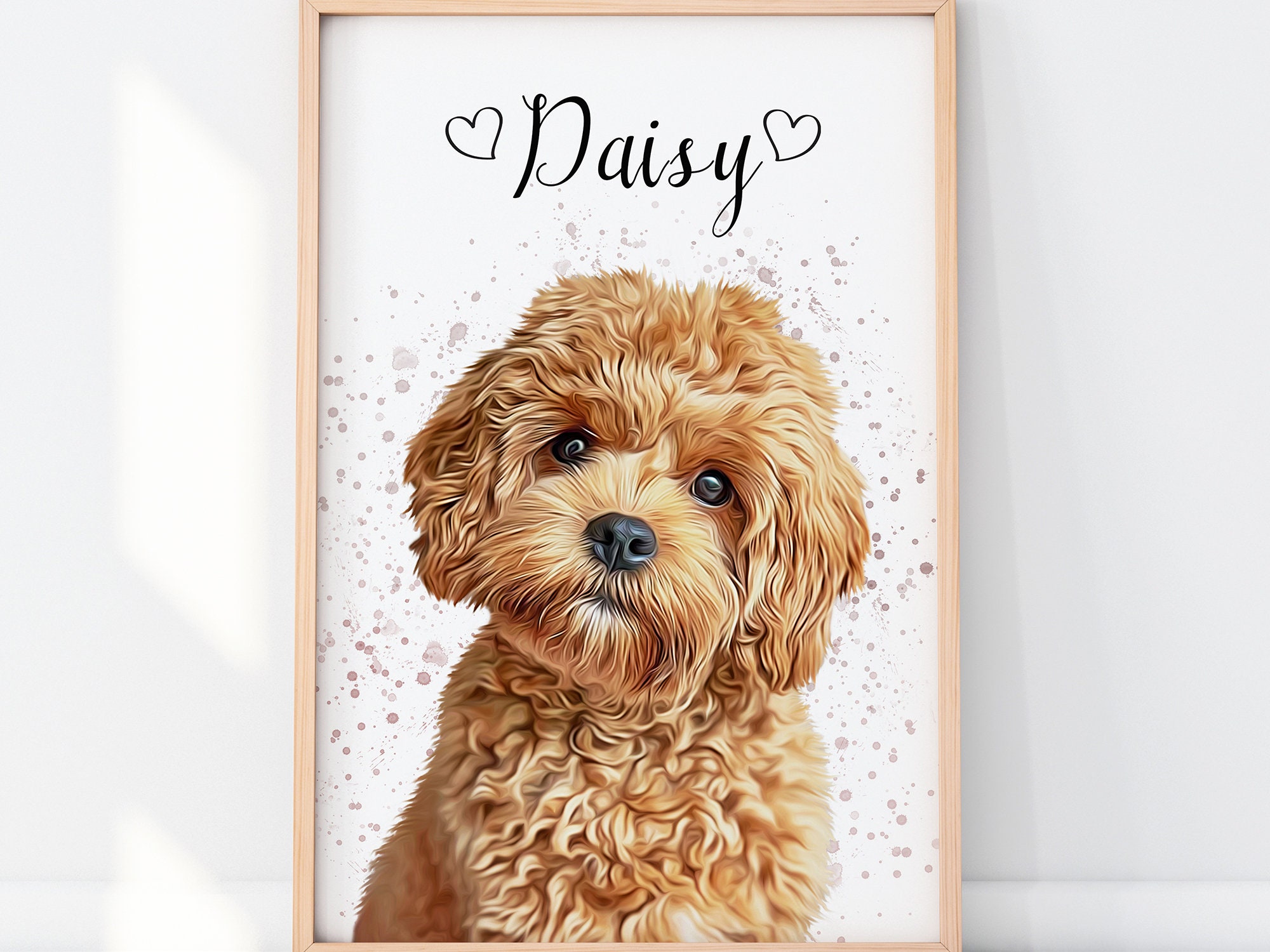 Custom Pet Portrait in Memory of Dog Pet Personalized Gift for Pet ...