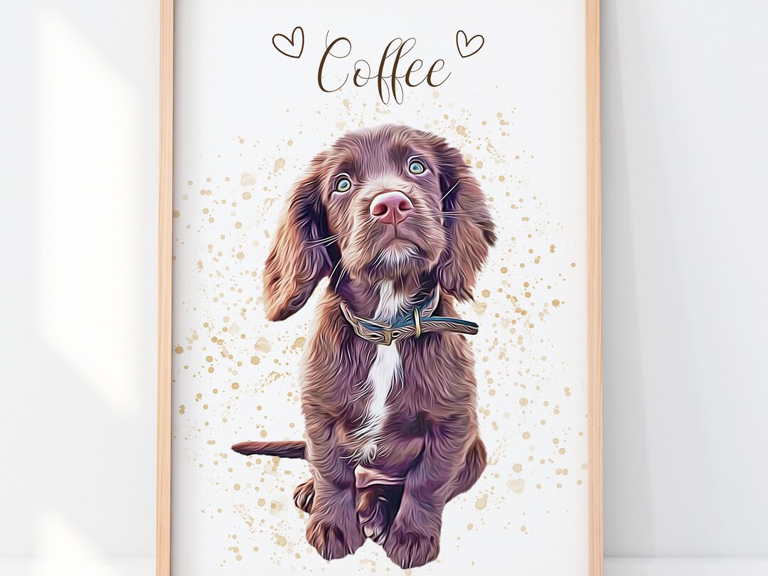 Custom Pet Portrait in Memory of Dog Pet Personalized Gift for - Etsy