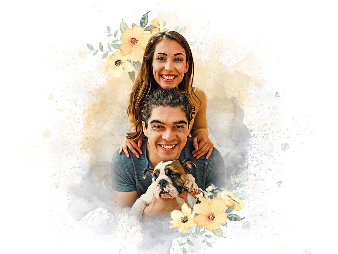 Custom Owner and Pet From Photo Personalized Dog and Owner Portrait ...