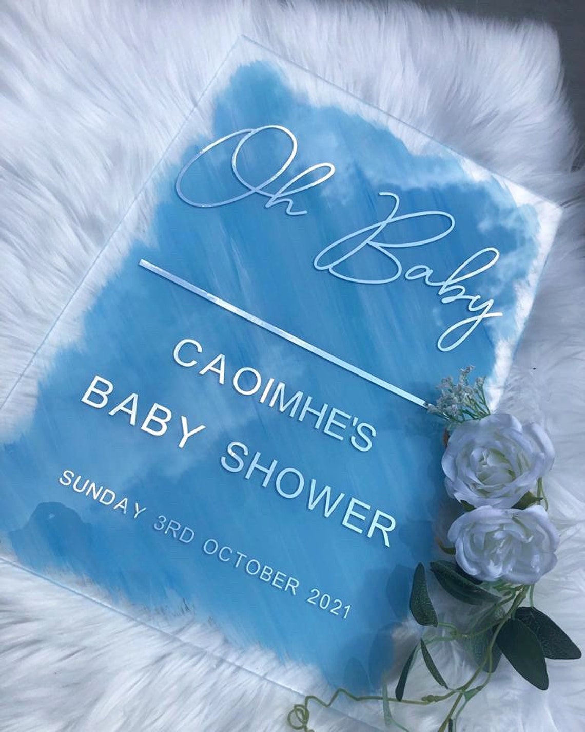 Personalised Acrylic Baby Shower Sign Event Signage - Etsy UK